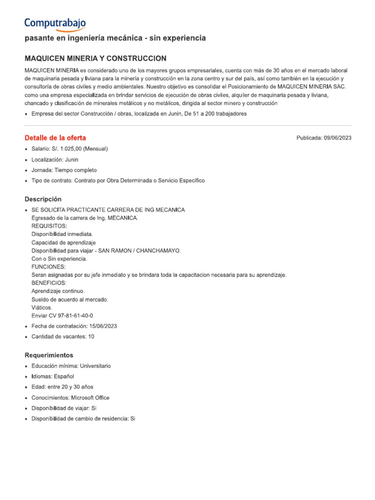 Maquicen Junin | PDF