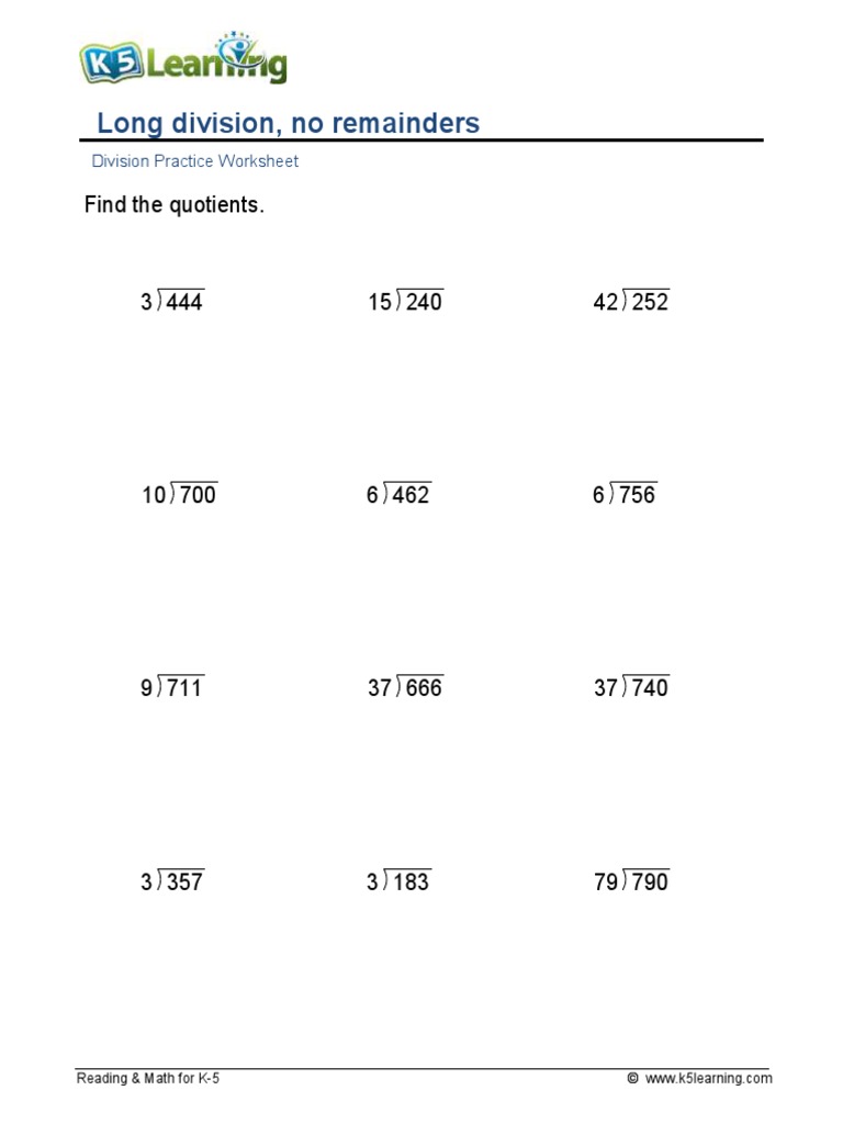 Long Division No Remainder 3x2 Digit e | PDF