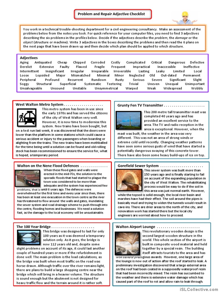 Adjectives for Engineering Problems | PDF | Roof | Flood
