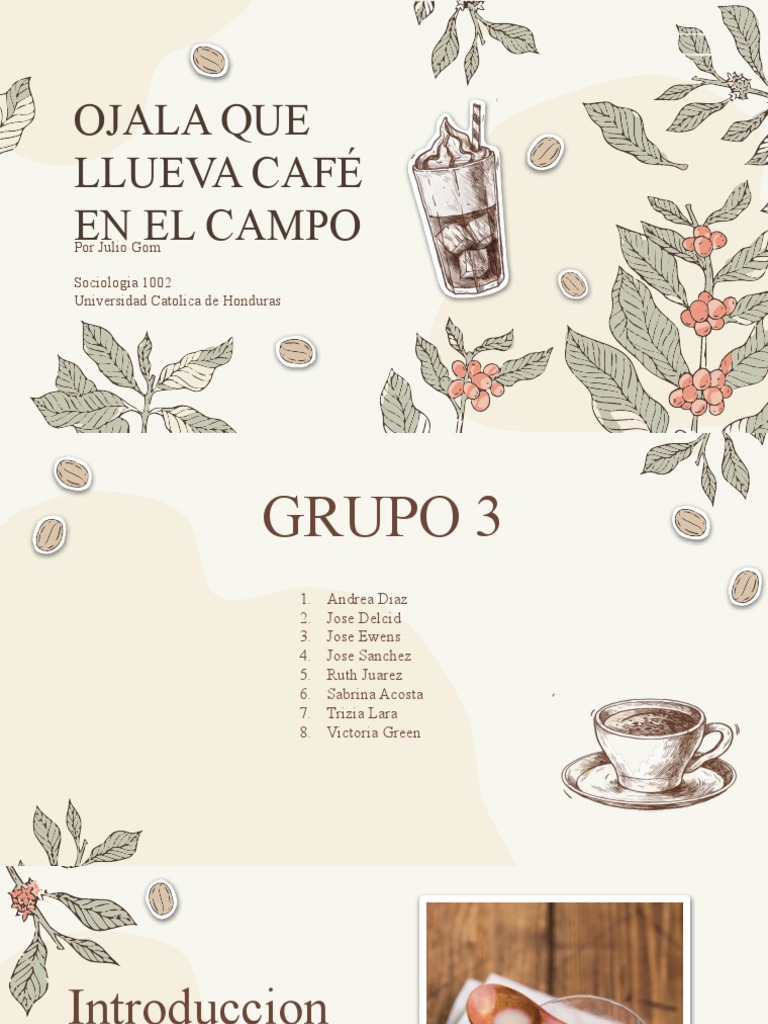 Ojala Que Llueva Café en El Campo | Descargar gratis PDF | café | Honduras