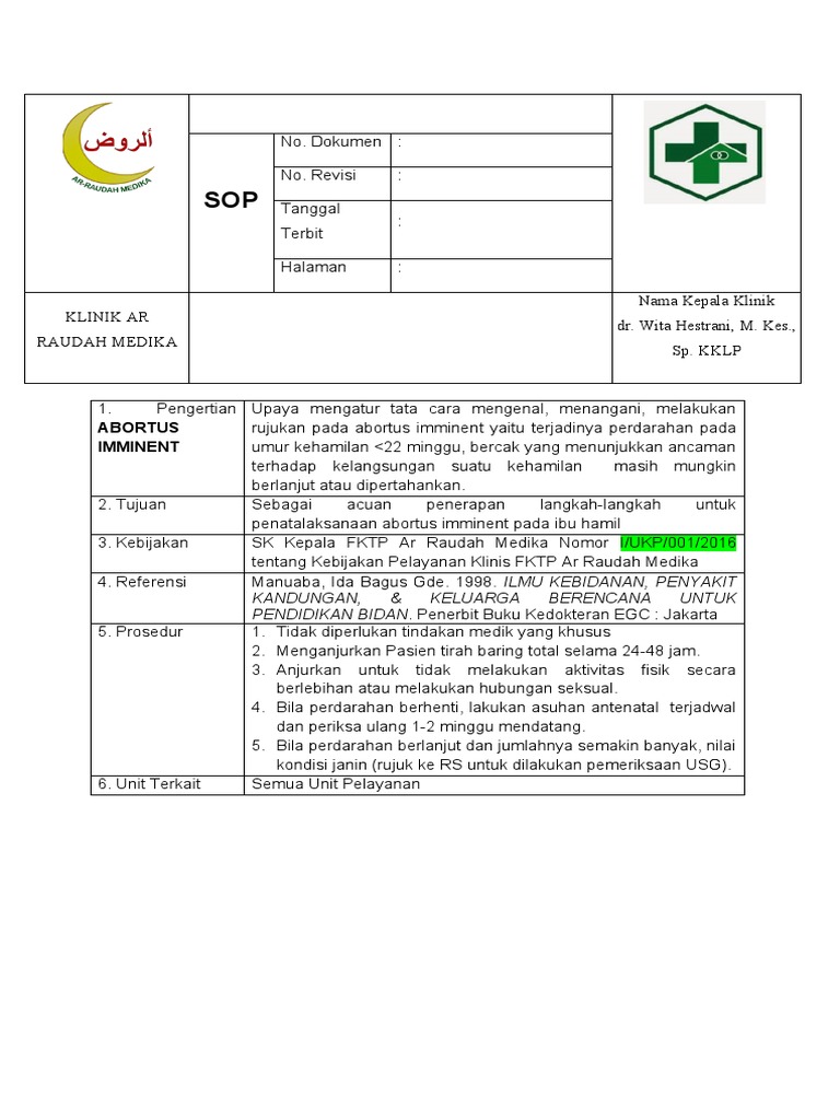 Sop Kia Ukp Full | PDF