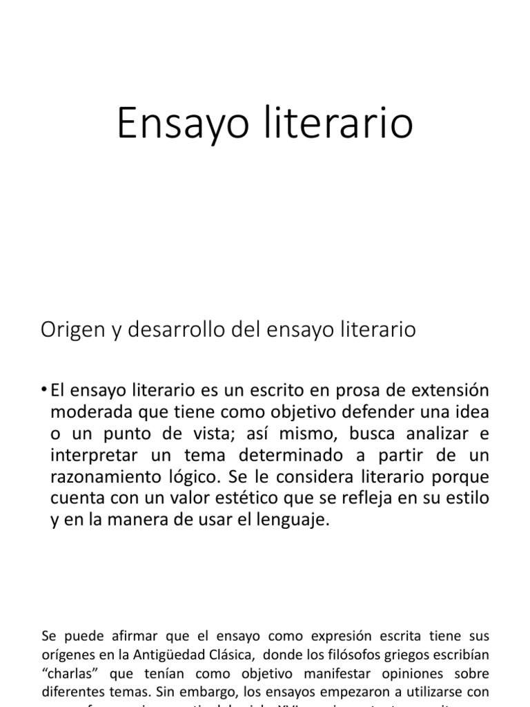 Ensayo Literario | PDF | Ensayos | Cognición