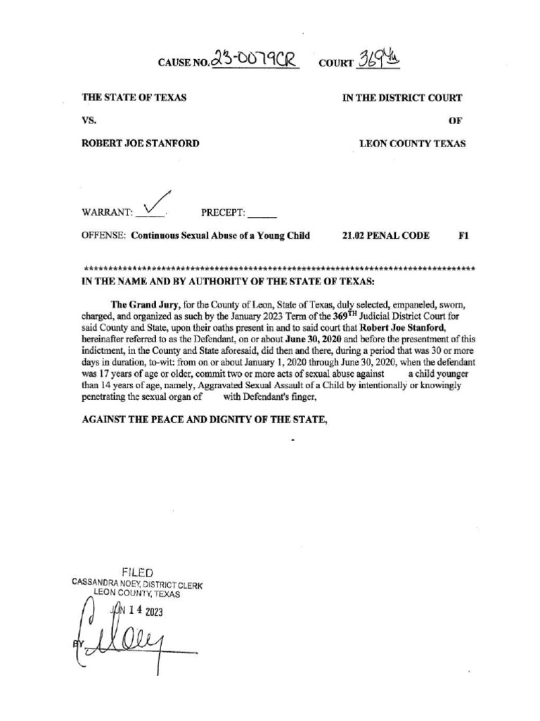 Grand Jury Indictment Robert Stanford | PDF