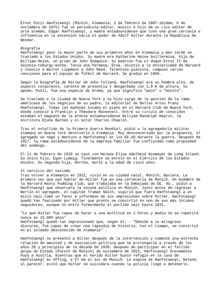 Hanfstaengl: De Harvard a Hitler | PDF | Alemania nazi | nazismo