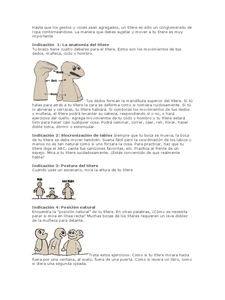 Manipulacion de Los Titeres | PDF