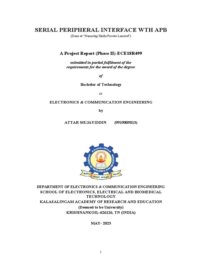 Report - Phase II | Download Free PDF | System On A Chip | Microcontroller