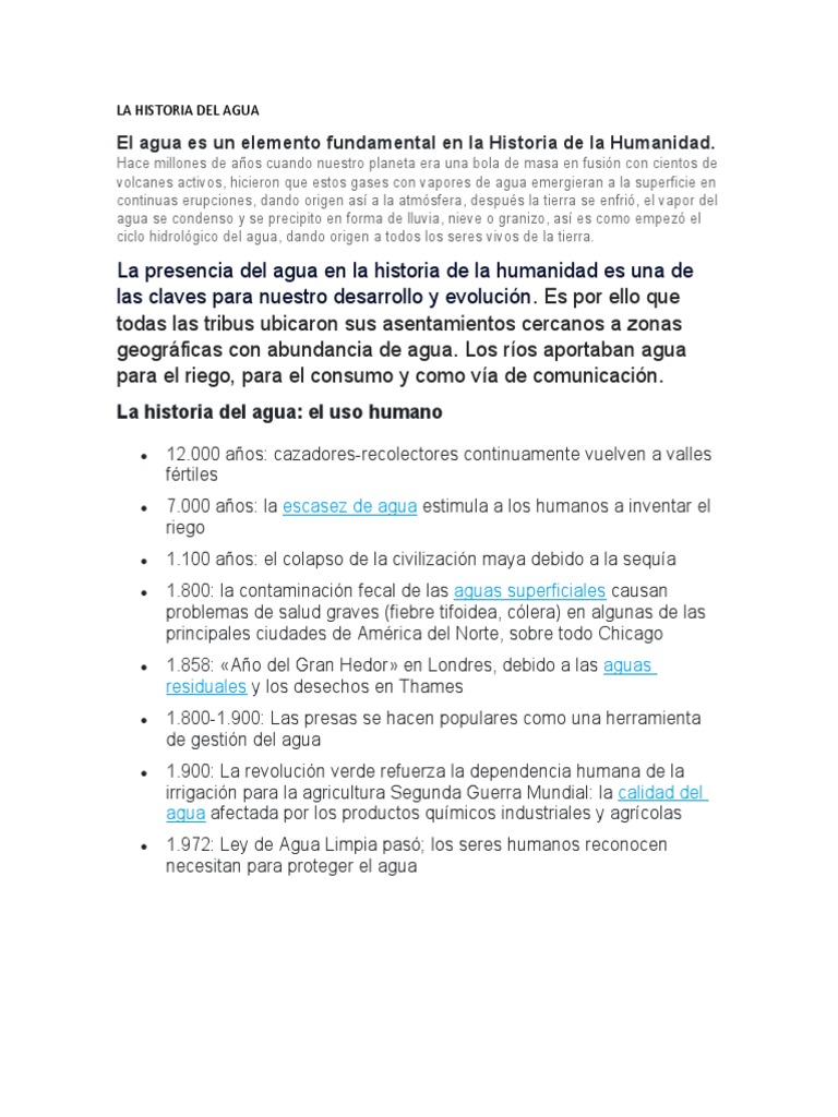 La Historia Del Agua | PDF