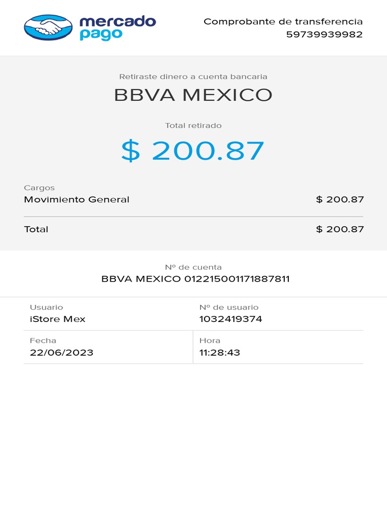Comprobante De Transferencia Bbva 2023 Pdf
