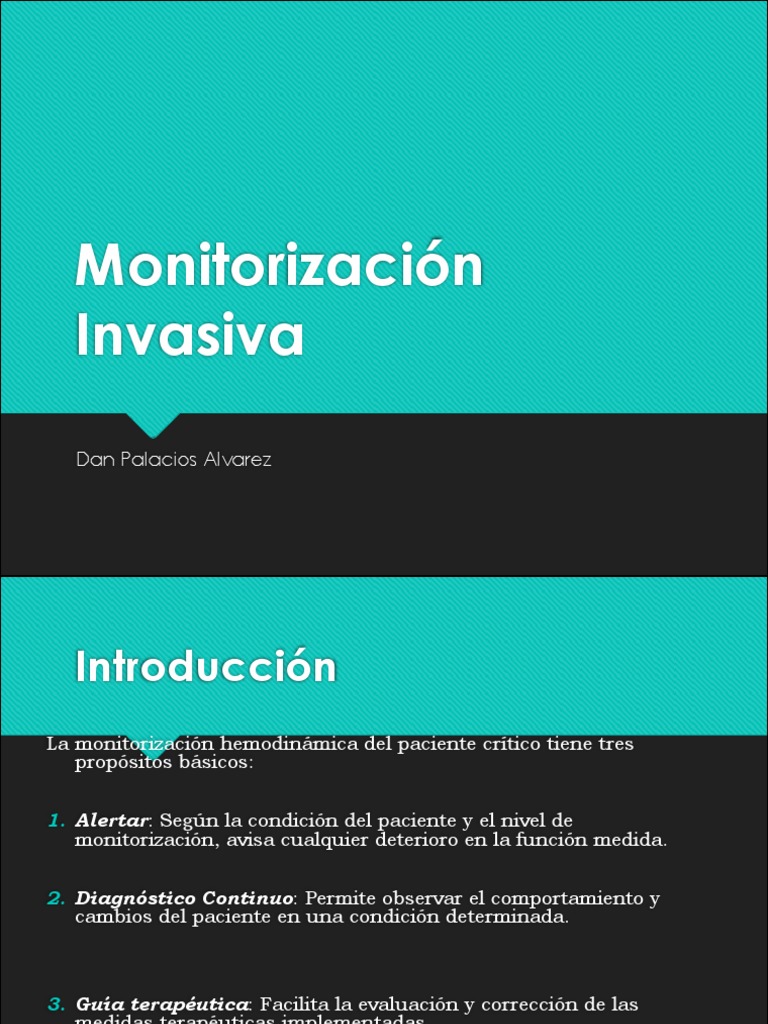 Monitorización Invasiva | PDF | Hemodinámica | Presión sanguínea
