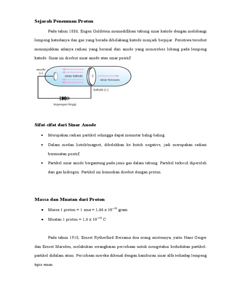 Sejarah Penemuan Proton | PDF