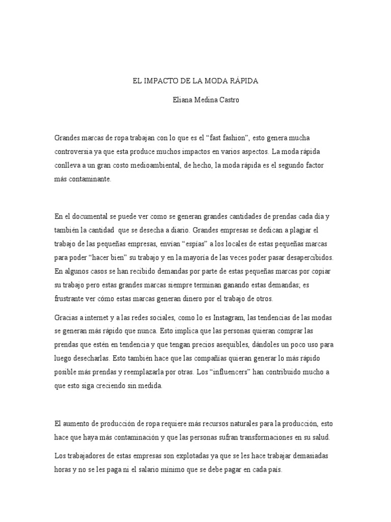 Impacto Ambiental de la Moda Rápida | PDF | Ciencias económicas | Economias