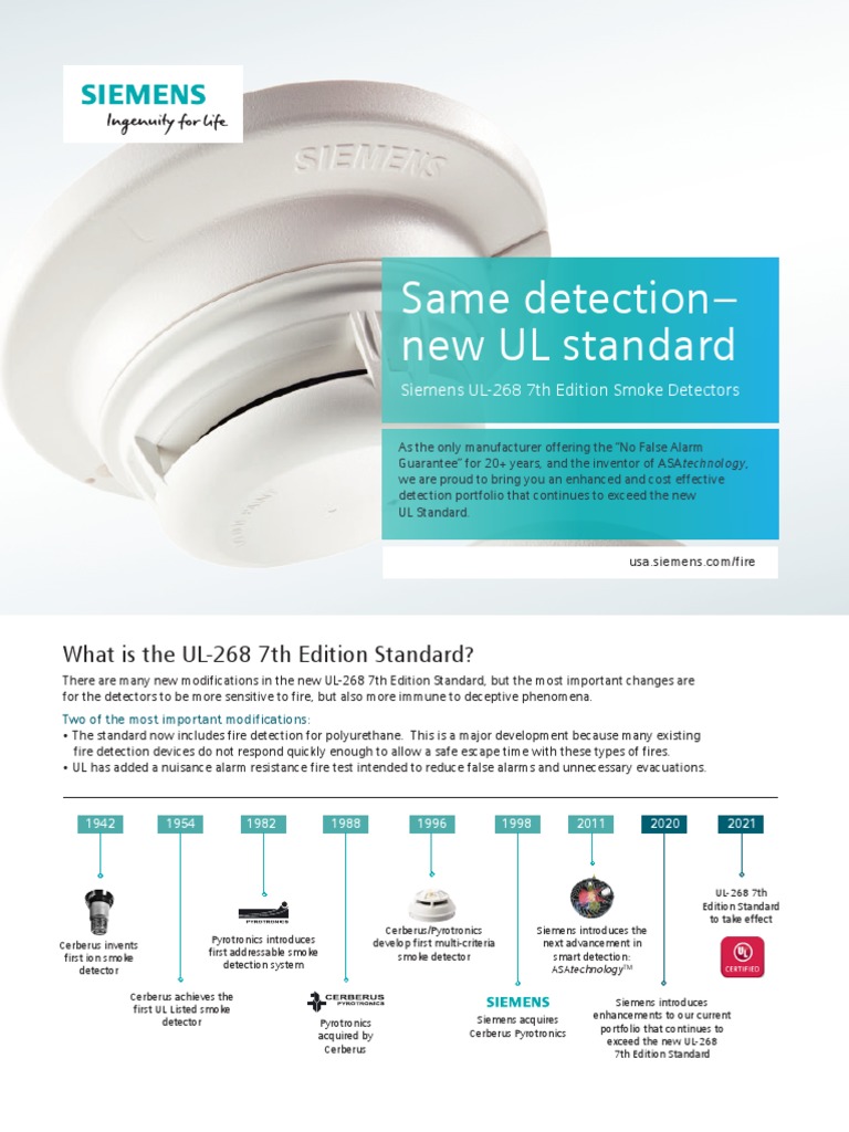 Siemens UL-268 7th Edition Smoke Detectors | PDF | Manufactured Goods