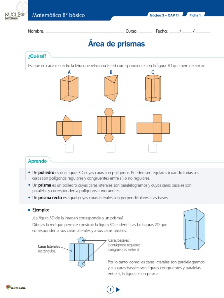 Área y Volumen de Prismas | PDF | Geometría del plano euclidiano | Geometría
