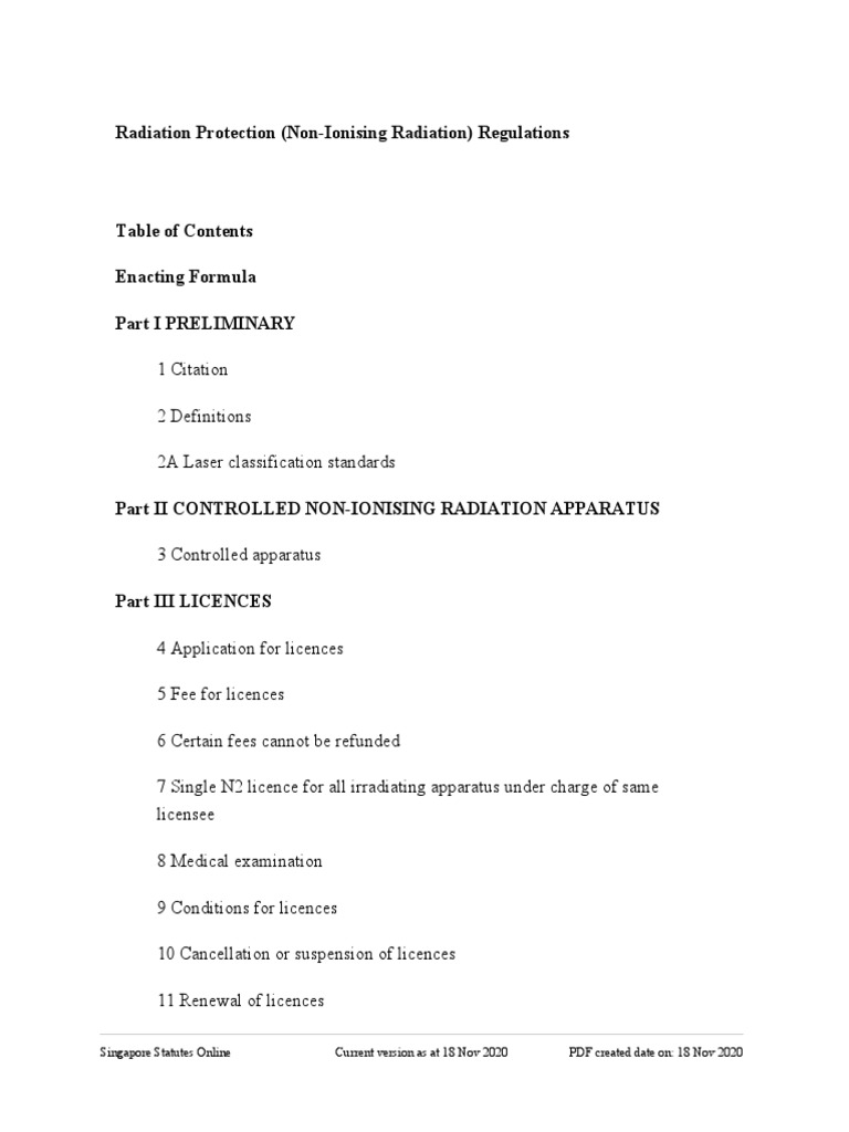 Radiation Protection (Non-Ionising Radiation) Regu | PDF | Hertz | Laser