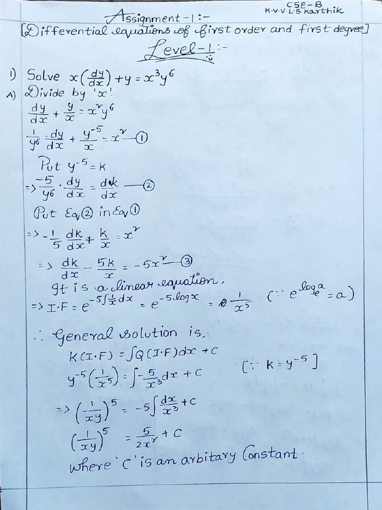 Maths Assignment Answers | PDF