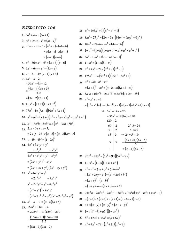 Solucionario Álgebra - Aurelio Baldor | PDF