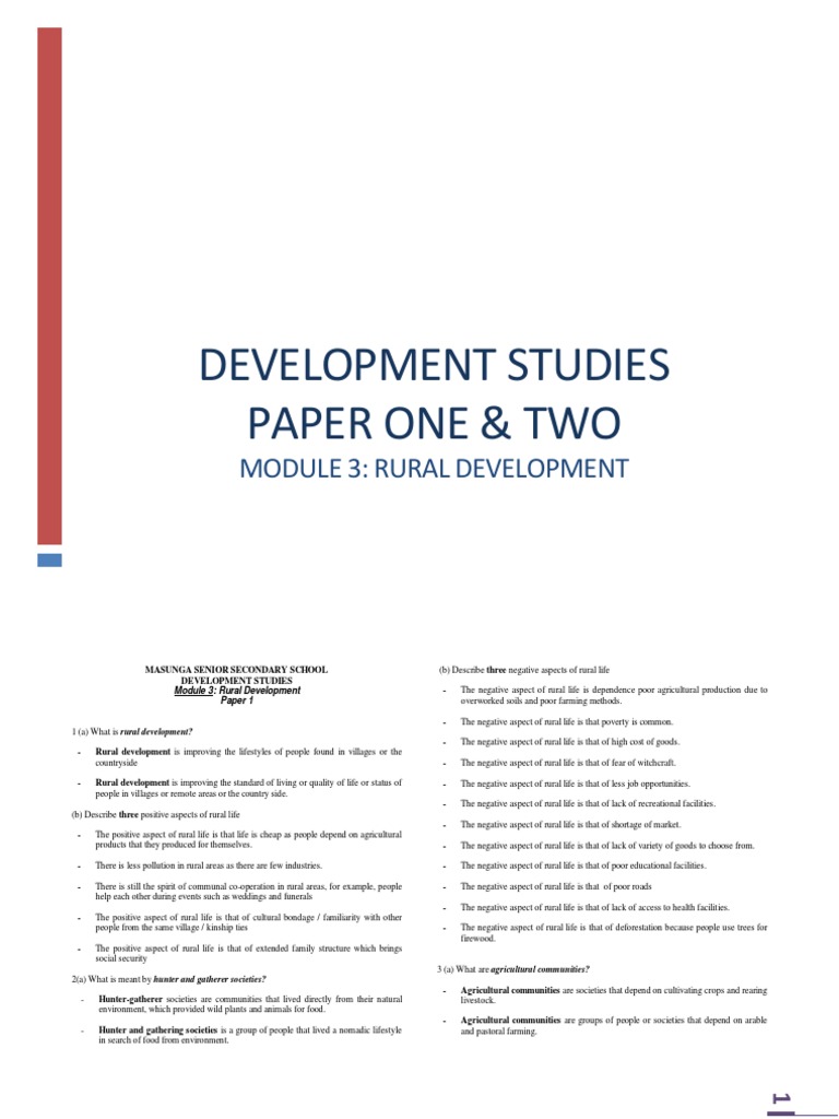 Module 3 Development Studies Paper 1&2 | Download Free PDF ...