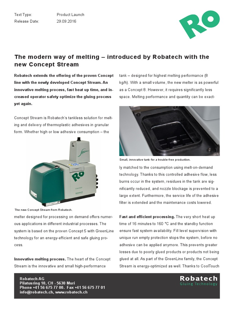 Press Release Concept Stream S - en | PDF | Adhesive