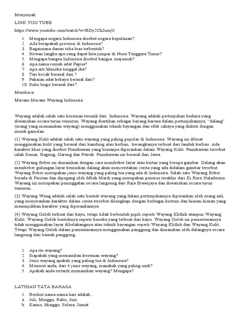 Uts Bipa Sidoarjo | PDF