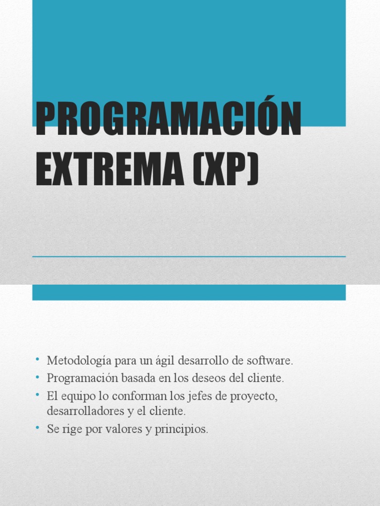 Programacion Extrema (XP) | PDF | Tecnología