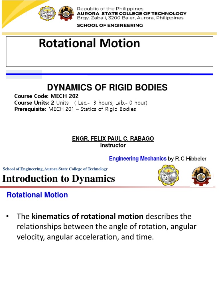 Engineering Rotational Dynamics | PDF | Speed | Angle