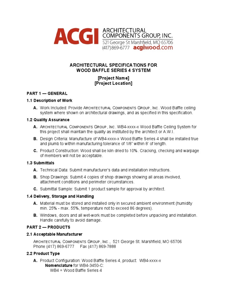 Acgi Baffle Series 4 | PDF | Building Engineering