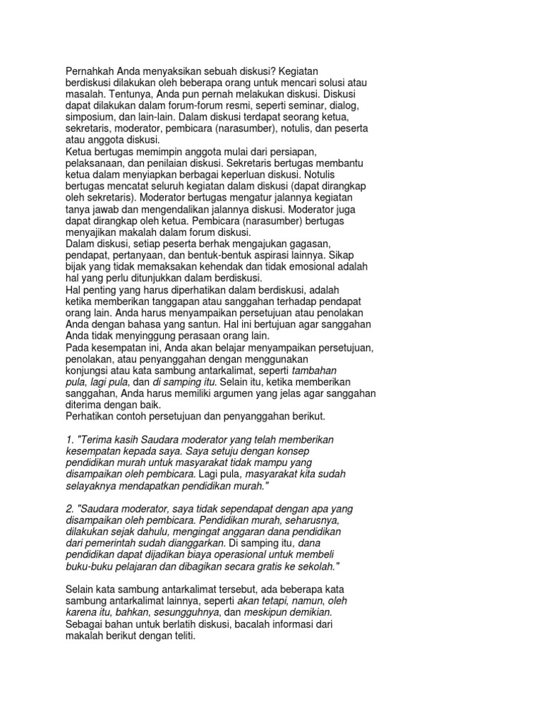 Pernahkah Anda Menyaksikan Sebuah Diskusi | PDF