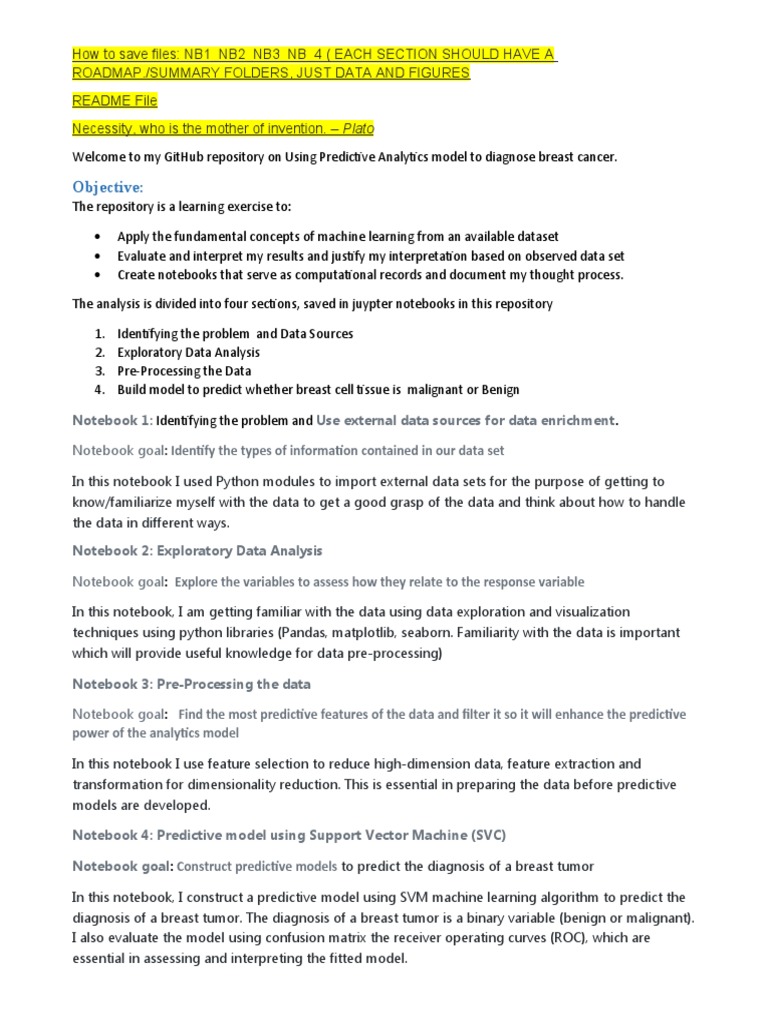 Using Predictive Analytics Model To Diagnose Breast Cnacer | PDF ... Using Predictive Analytics Model To Diagnose Breast Cnacer | PDF ...