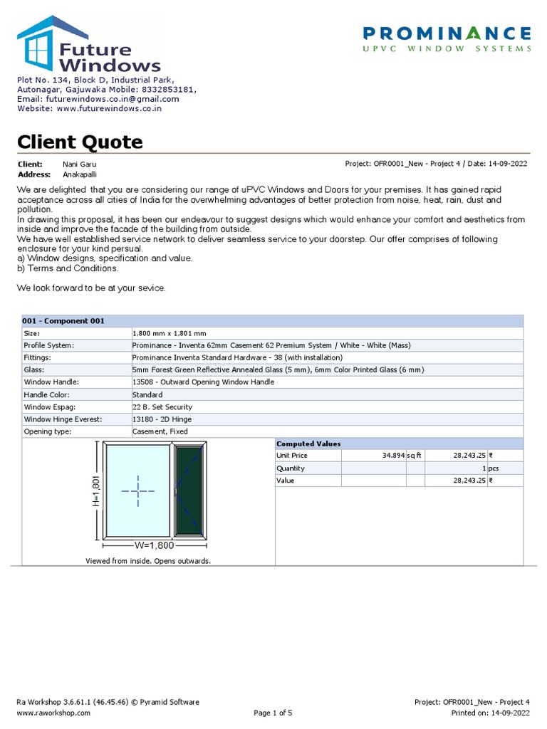 Aluminium Window Quotation | PDF | Prices | Taxes