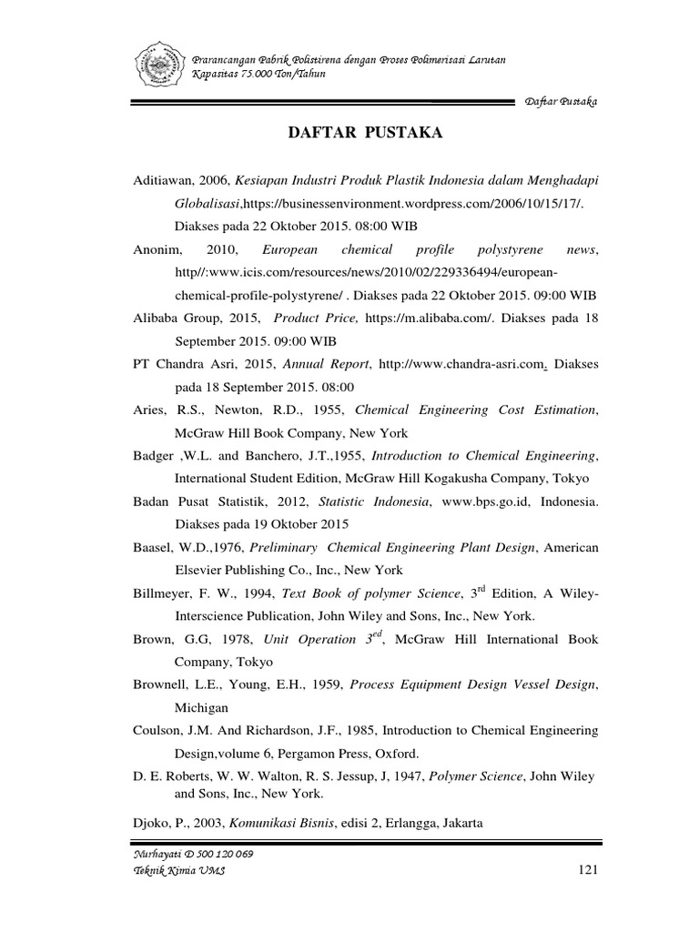 Daftar Pustaka Pdf Chemistry Secondary Sector Of The Economy