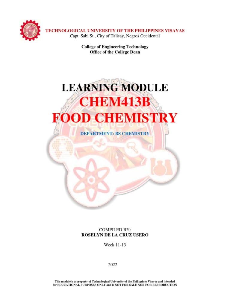 Module 11 13 Food Chem | PDF | Taste | Water