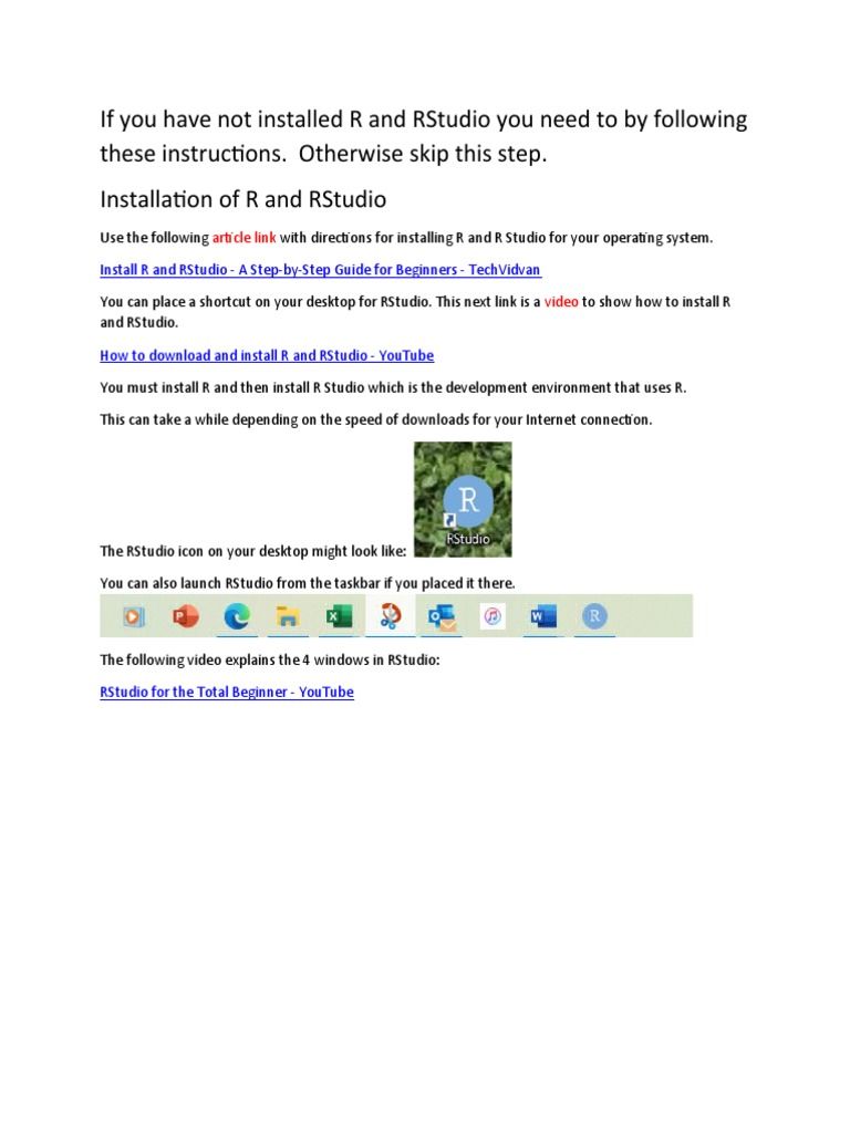 Install R and RStudio: Beginner's Guide | PDF