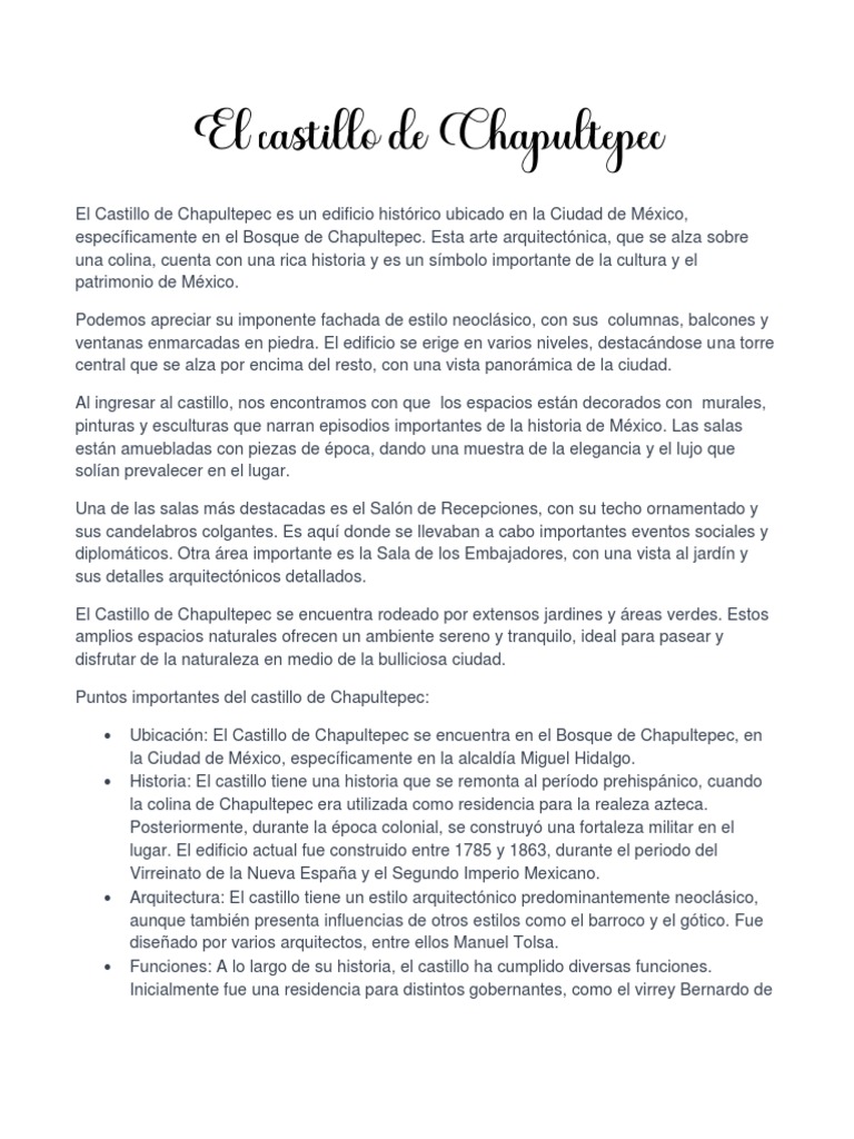 El Castillo de Chapultepec | PDF