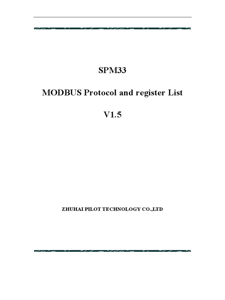 SPM33 Modbus Protocol Overview | PDF | Ac Power | Arithmetic