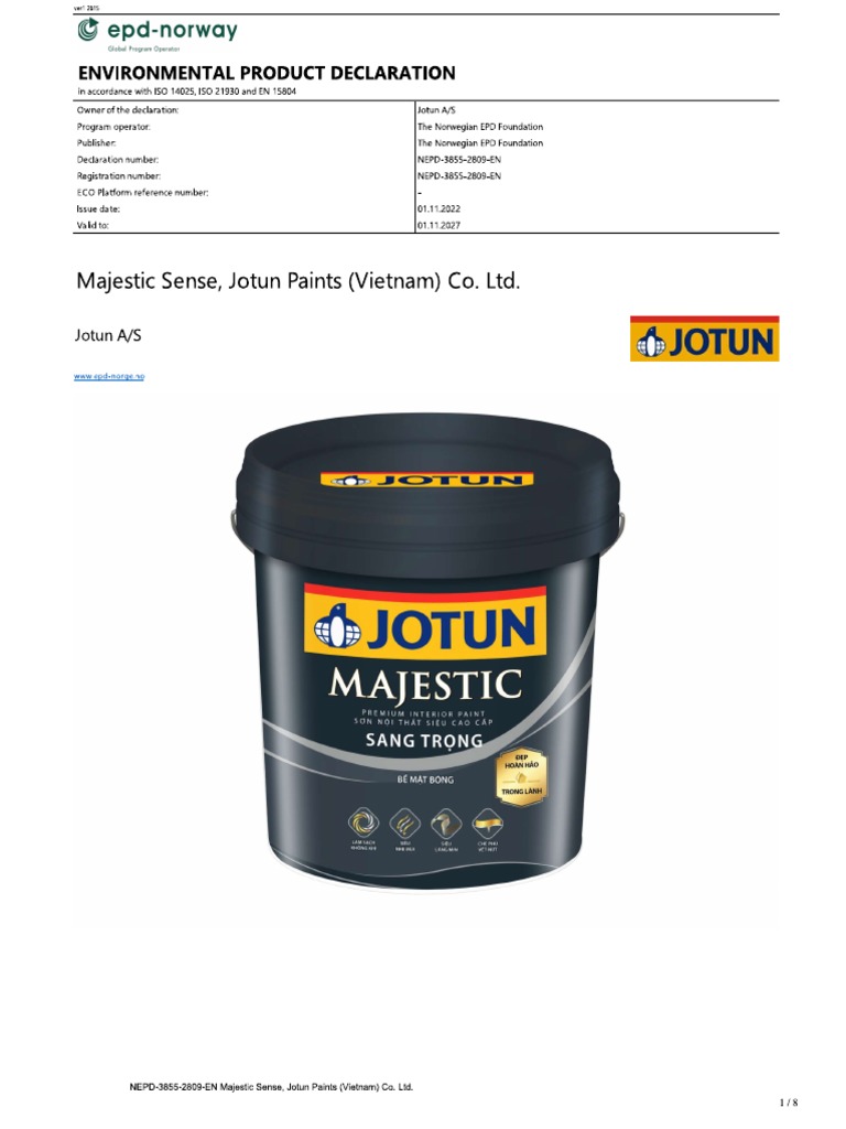 2022-Majestic Sense - Epd | PDF