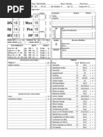 GURPS character sheet | PDF | Entertainment | Role Playing Games