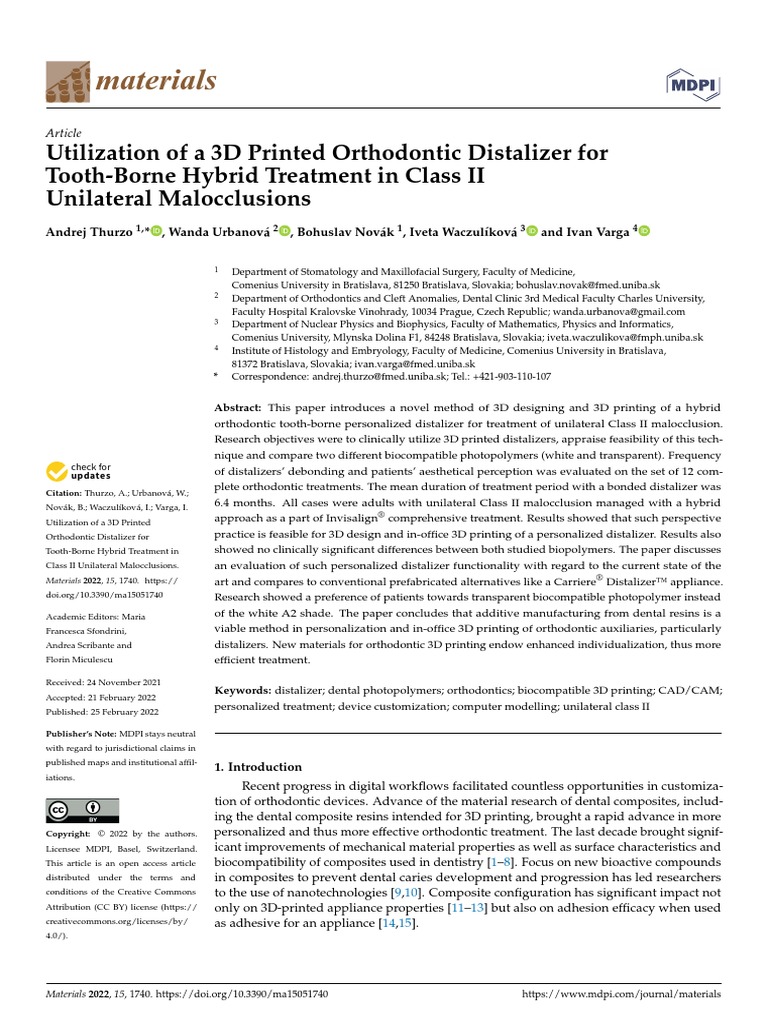 Unilateral Class II Distalizer | PDF | Orthodontics | Dentistry Branches