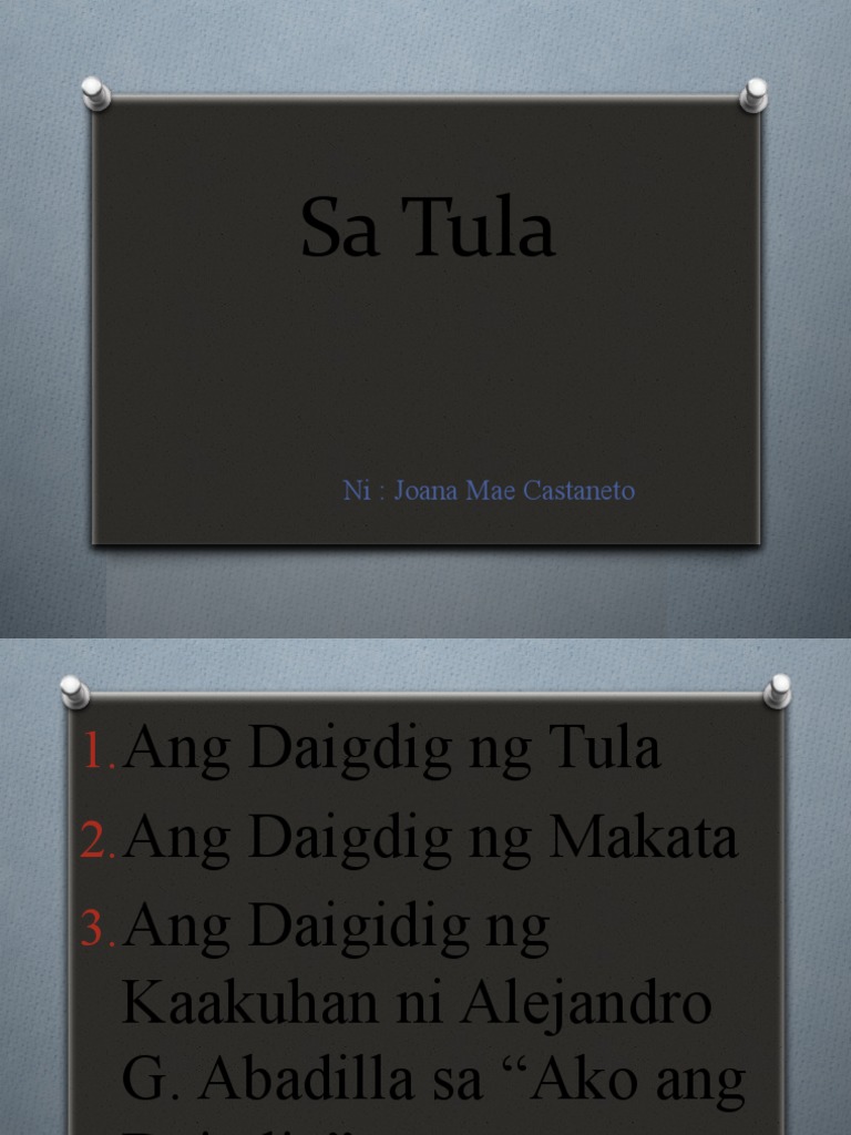 Ang Tula..Ppt Joana | PDF