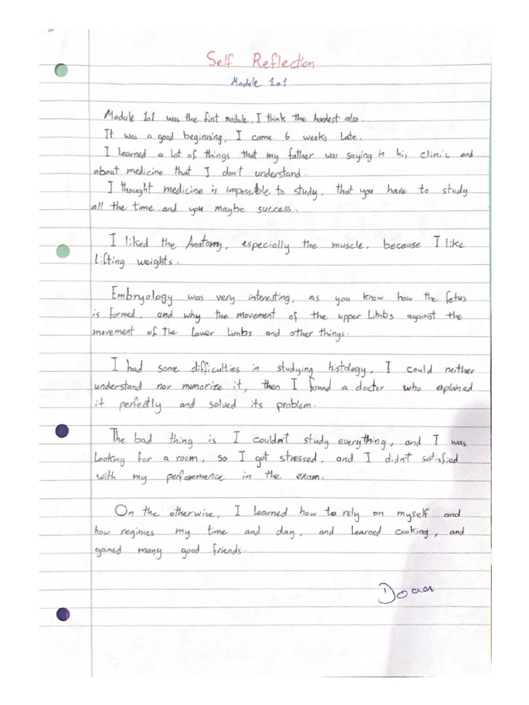 Self Reflection 2 | PDF