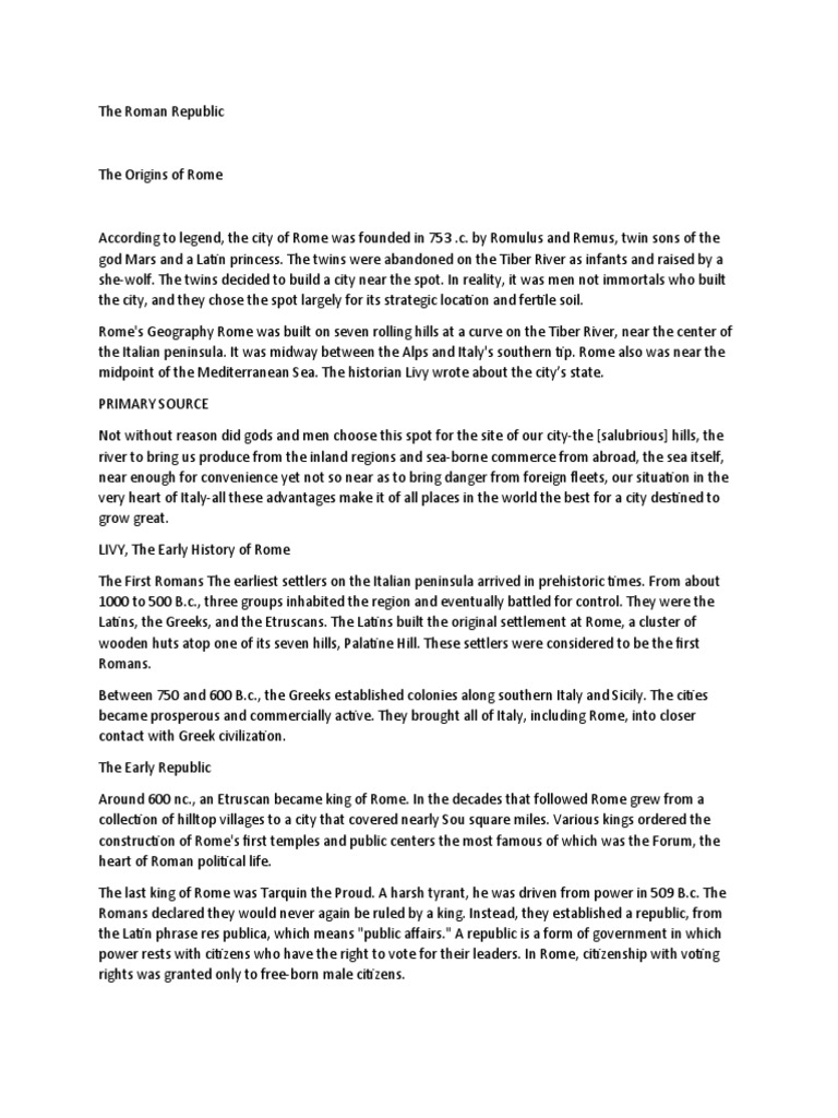 The Roman Republic | PDF | Roman Republic | Ancient Rome