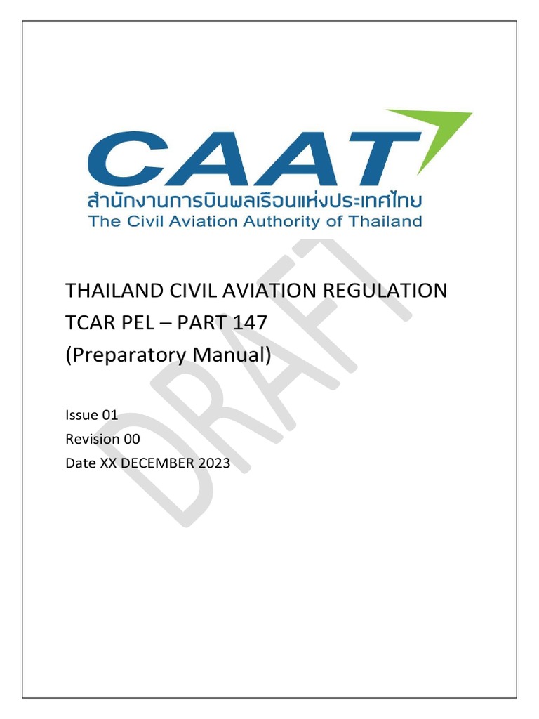 TCAR 1 - Part 147 Regs V3.0 | PDF | Regulatory Compliance | Audit