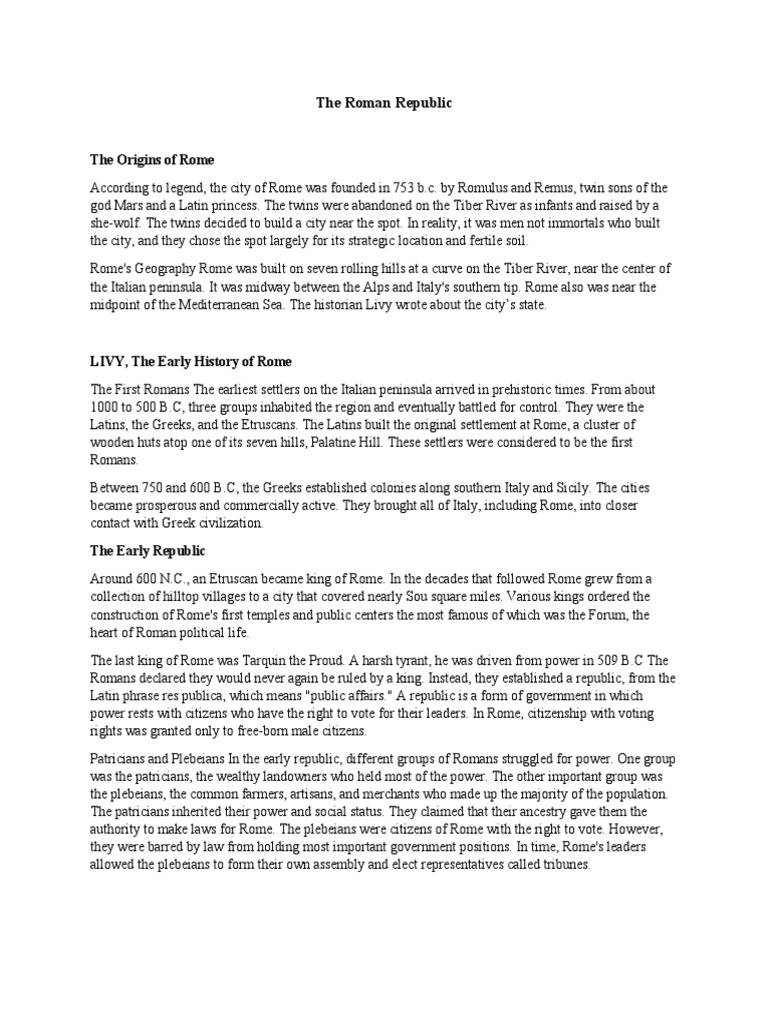 THE ROMAN REPUBLIC Written | PDF | Roman Republic | Ancient Rome