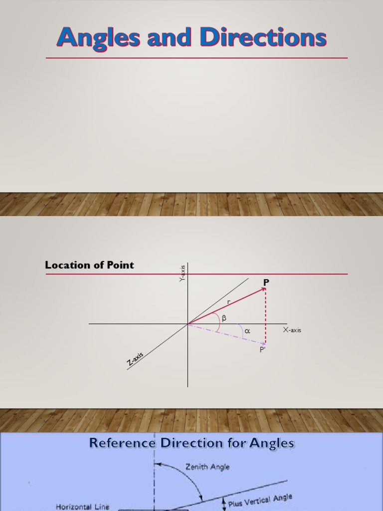 Angles and Directions Surveying | PDF | Angle | Metrology