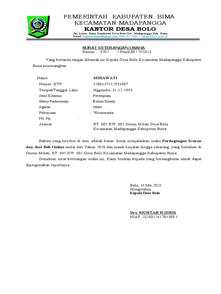 KETERANGAN BANK Bru | PDF