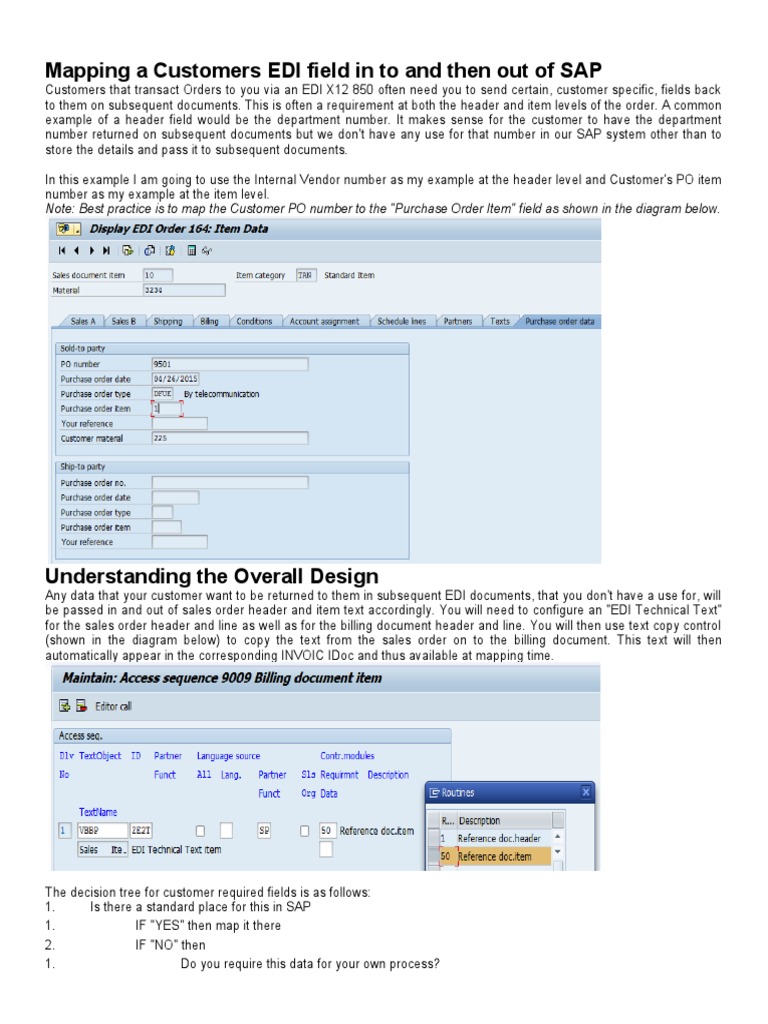 Mapping a Customers EDI Field in and Out of SAP | PDF | Electronic Data ...