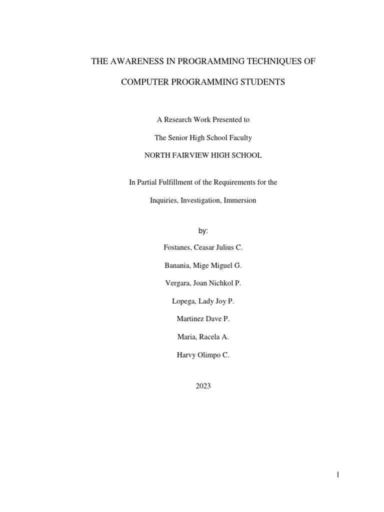Ceasar Julius C. Fostanes III | PDF | Survey Methodology | Computer Programming