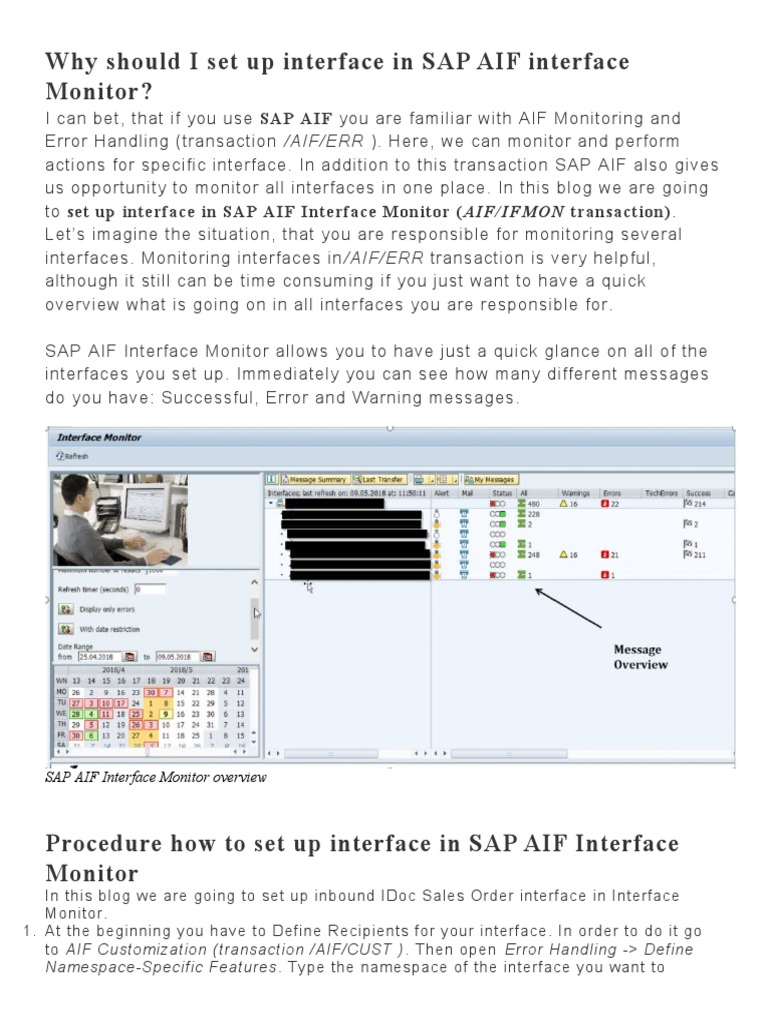 set up interface in SAP AIF interface Monitor | PDF | User Interface | Communication