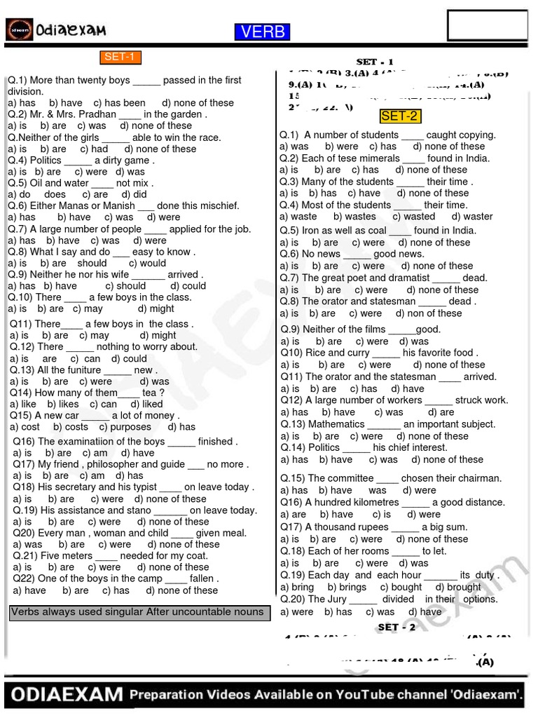 Special English Verbs For Osssc | PDF | Syntax | Linguistic Morphology