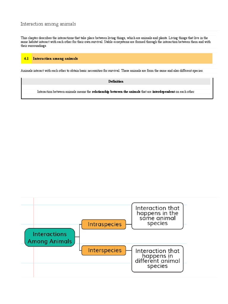 Interaction Among Animals | PDF | Life | Systems Ecology