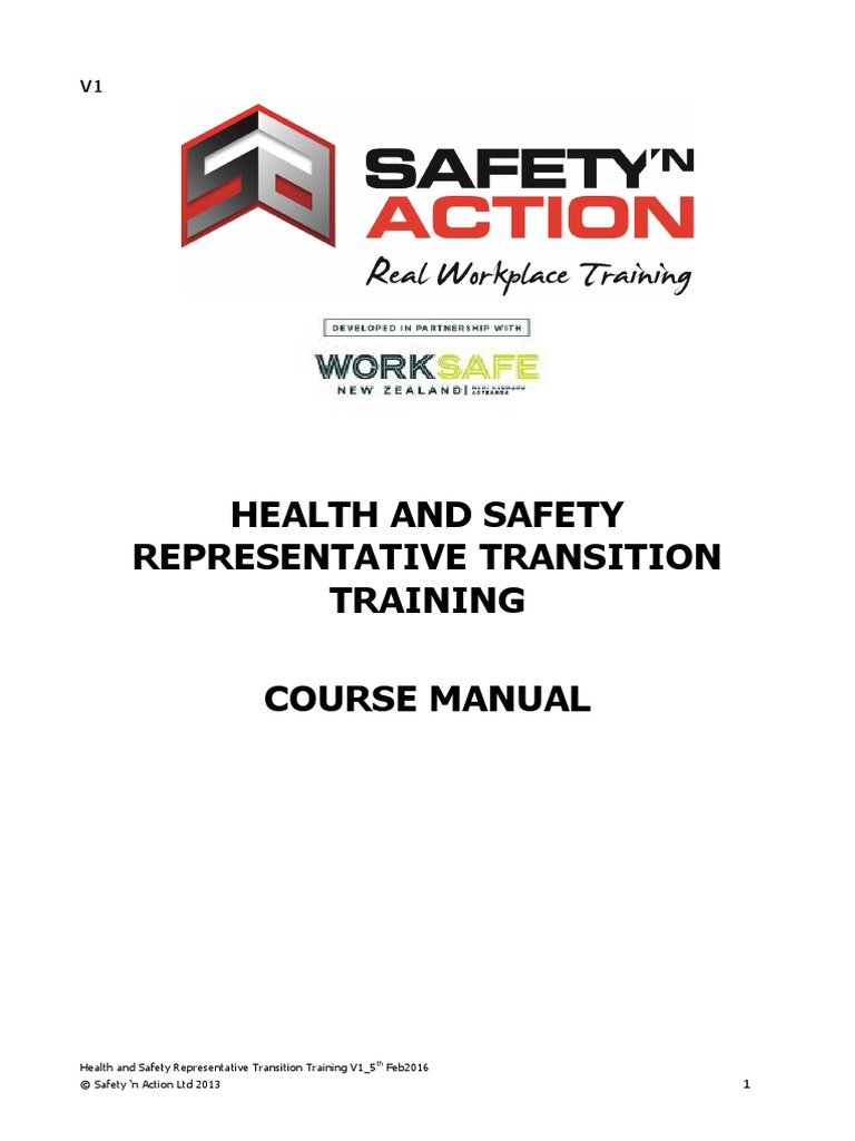 1160WKS 17 HSWA Face To Face Manual | PDF | Occupational Safety And ...